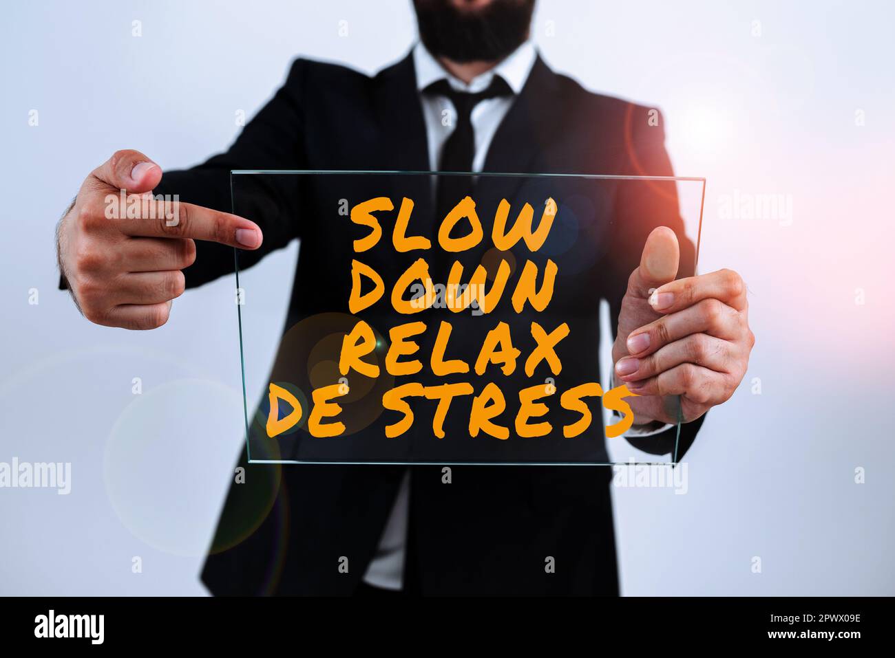 Text showing inspiration Slow Down Relax De Stress, Business overview ...
