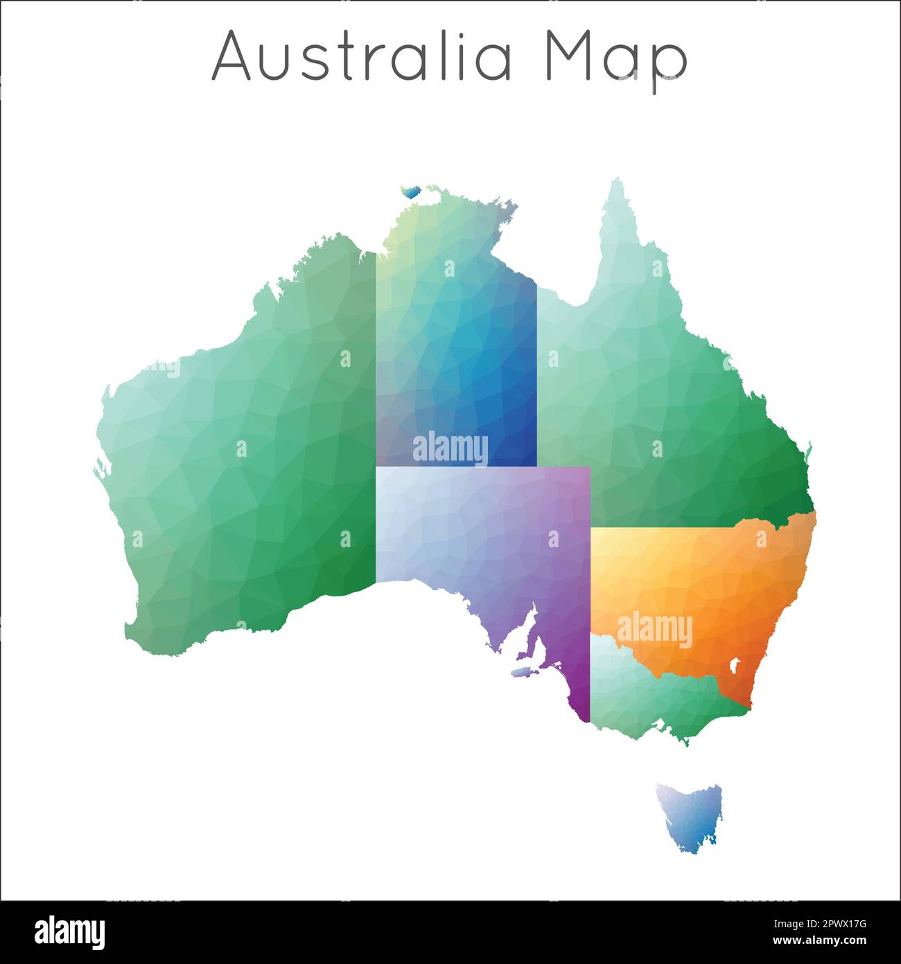 Low poly map of Australia. Australia geometric polygonal, mosaic style ... Low poly map of Australia. Australia geometric polygonal, mosaic style ...