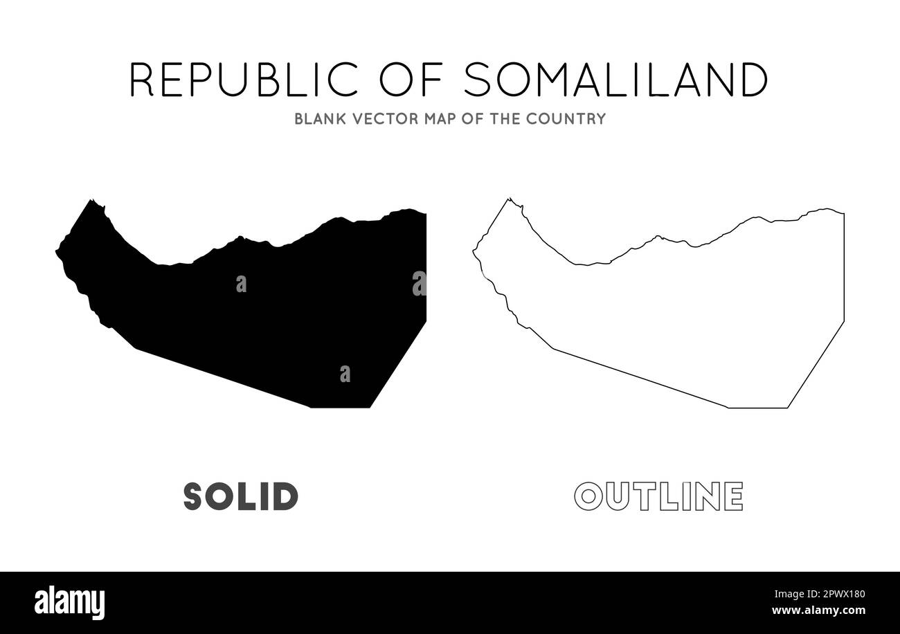 Somaliland map. Blank vector map of the country. Borders of Somaliland ...