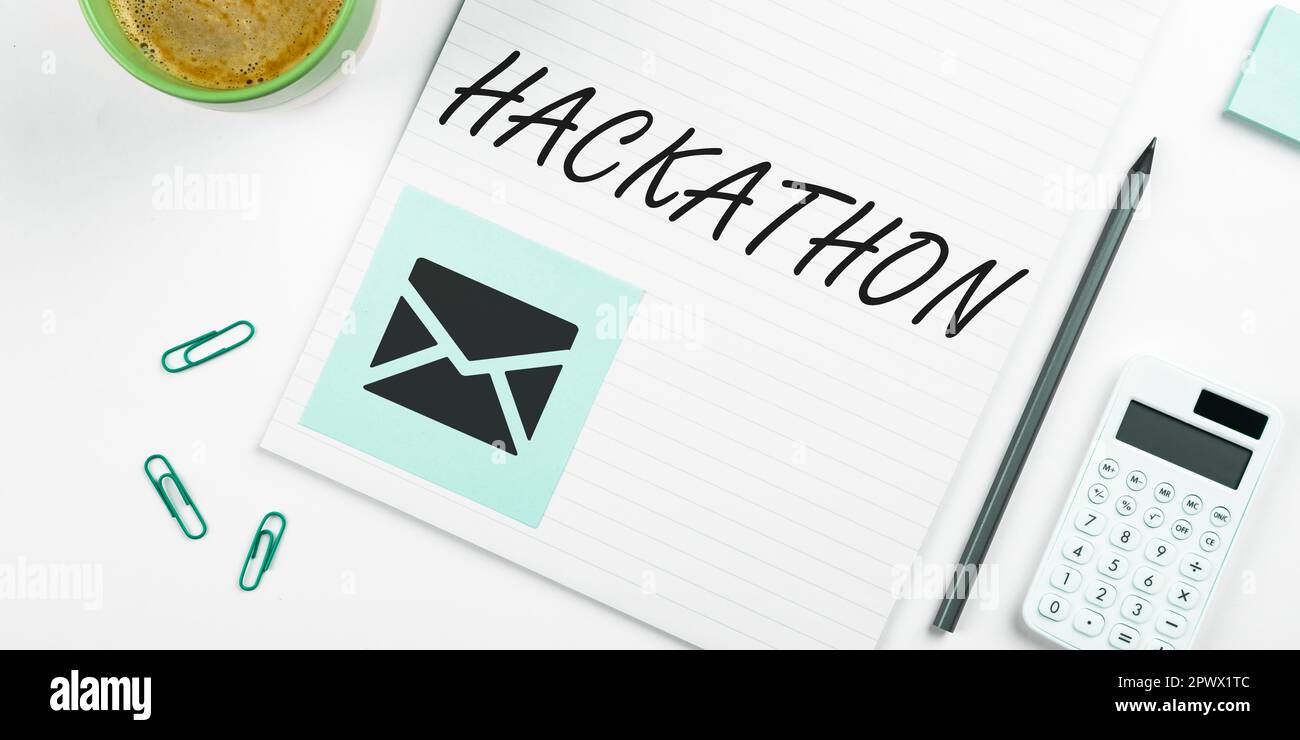 Inspiration showing sign Hackathon, Business concept event where large ... Inspiration showing sign Hackathon, Business concept event where large ...