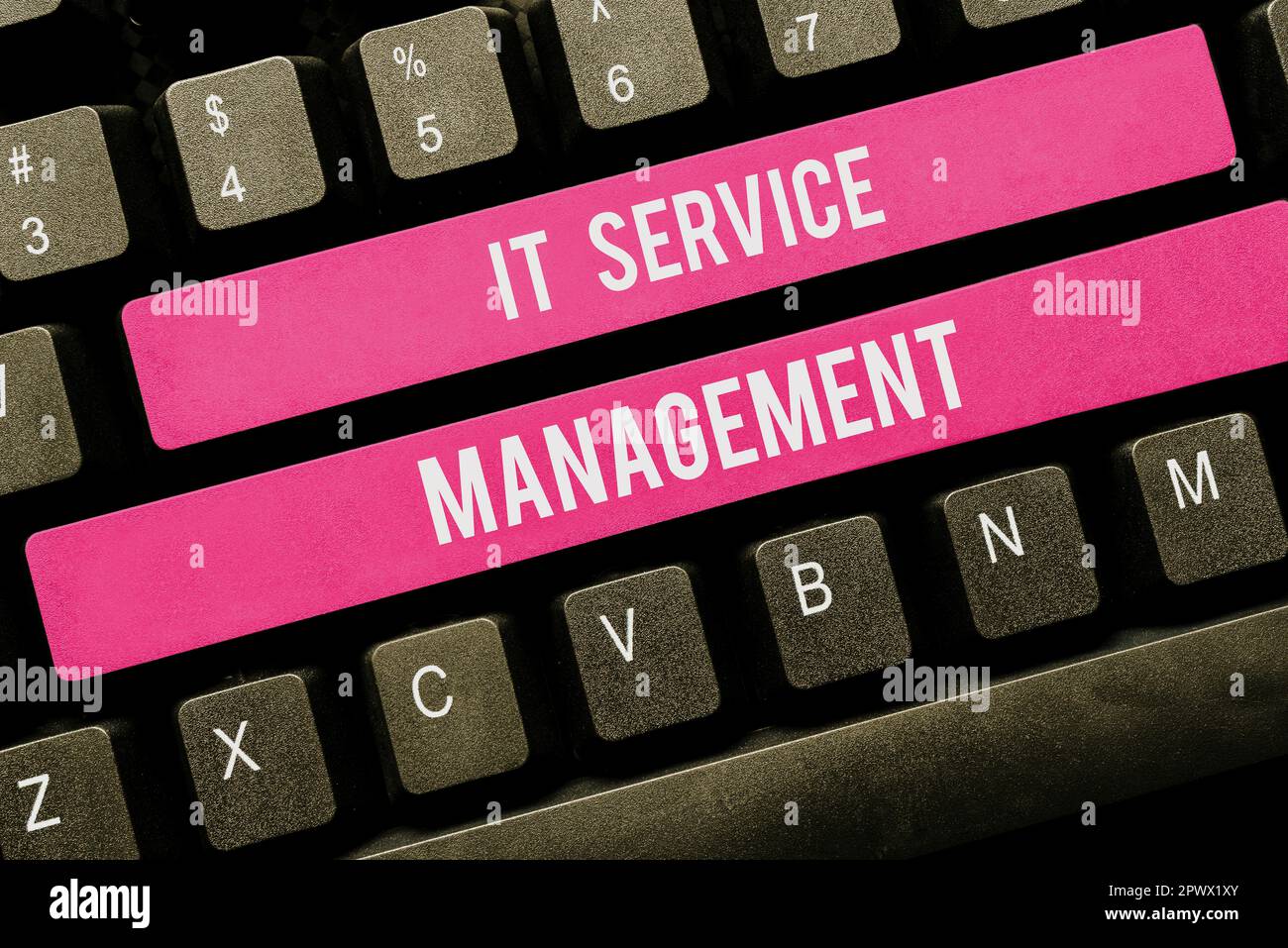 Sign displaying It Service Management, Concept meaning the process of aligning enterprise IT ...