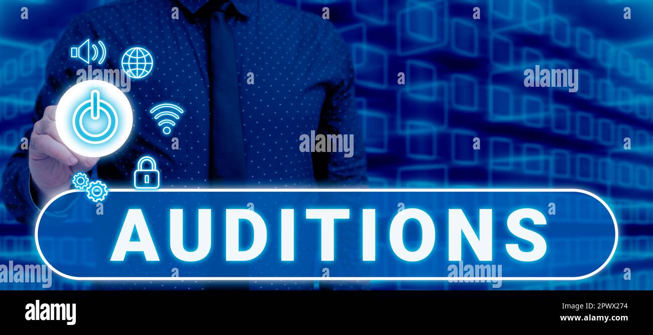Conceptual display Auditions, Business idea a trial performance to ... Conceptual display Auditions, Business idea a trial performance to ...