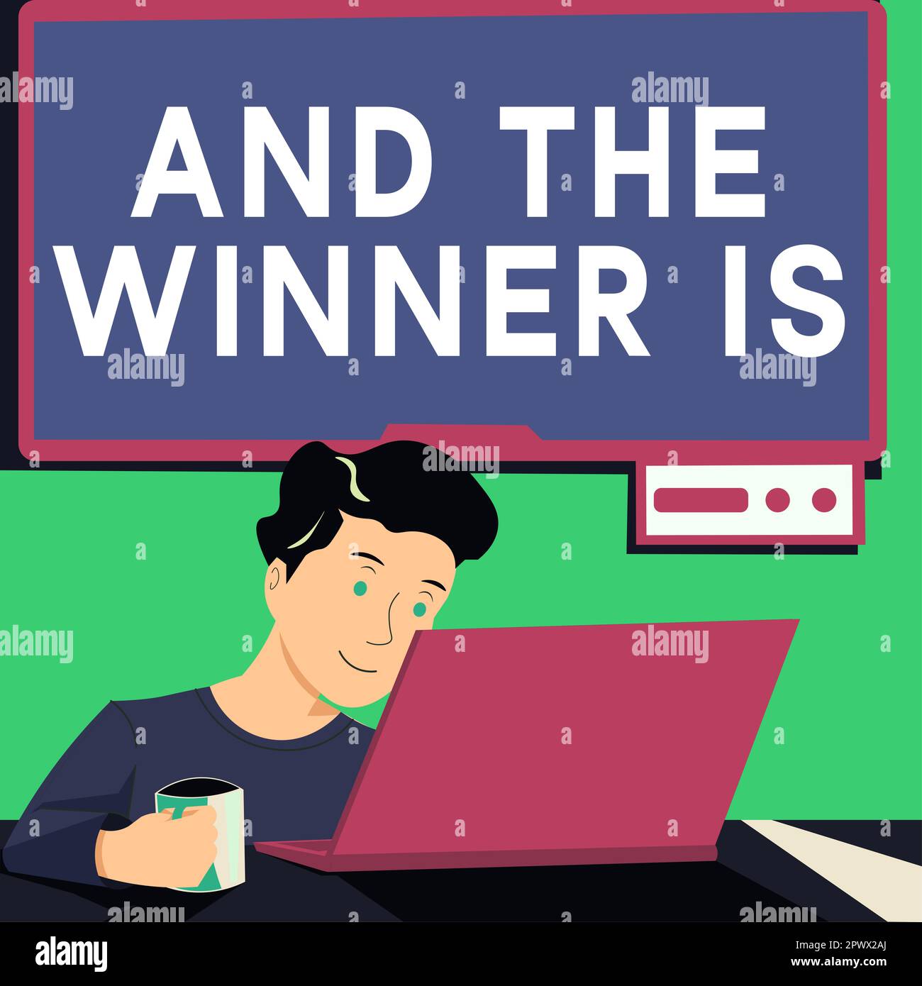 Sign displaying And The Winner Is, Conceptual photo written spoken ...