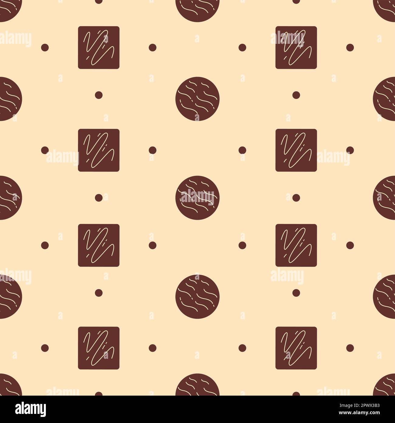 Chocolate Seamless Pattern Design with Choco Decoration in Template ...