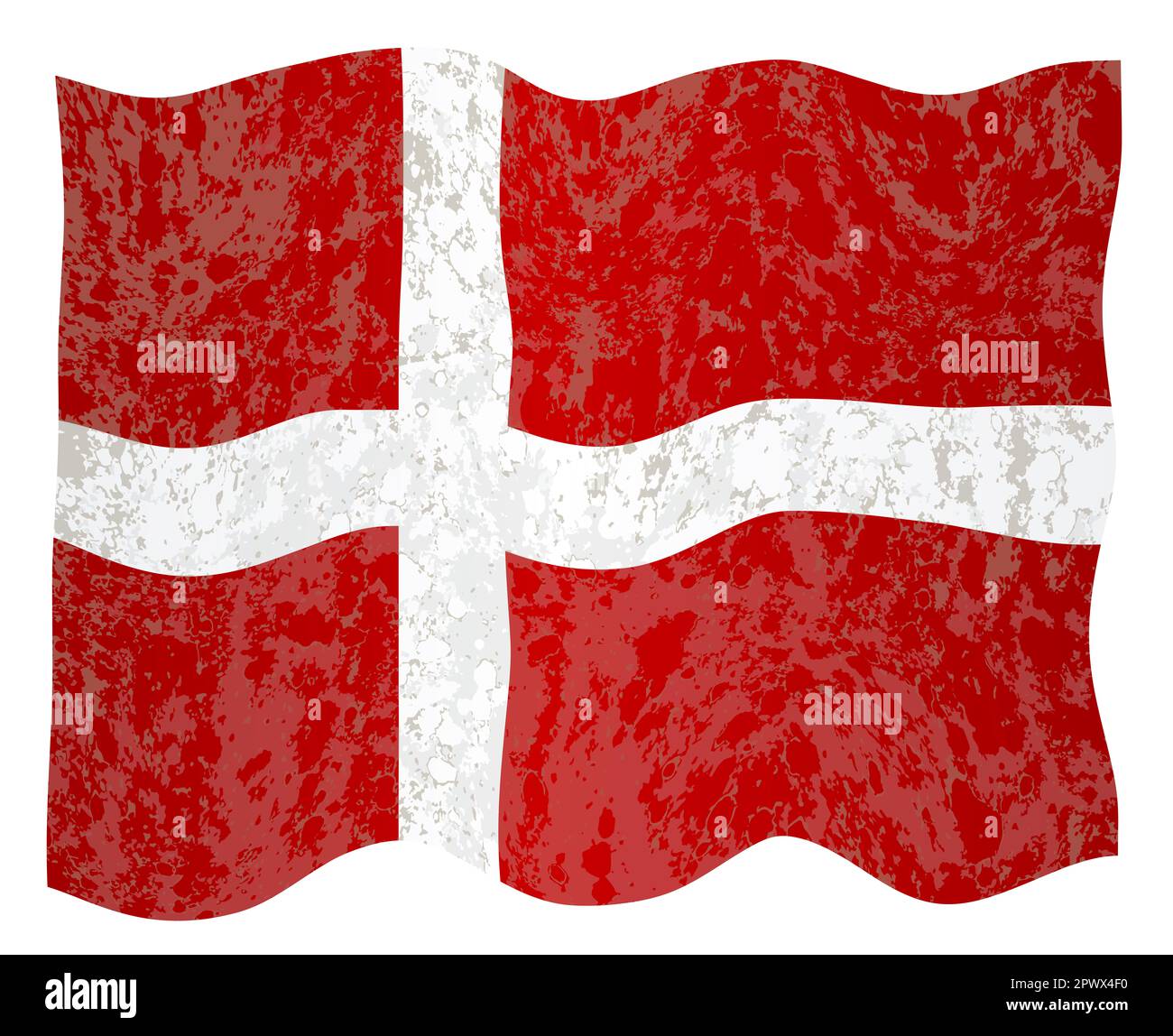 Denmark flag waving grunge Cut Out Stock Images & Pictures - Alamy