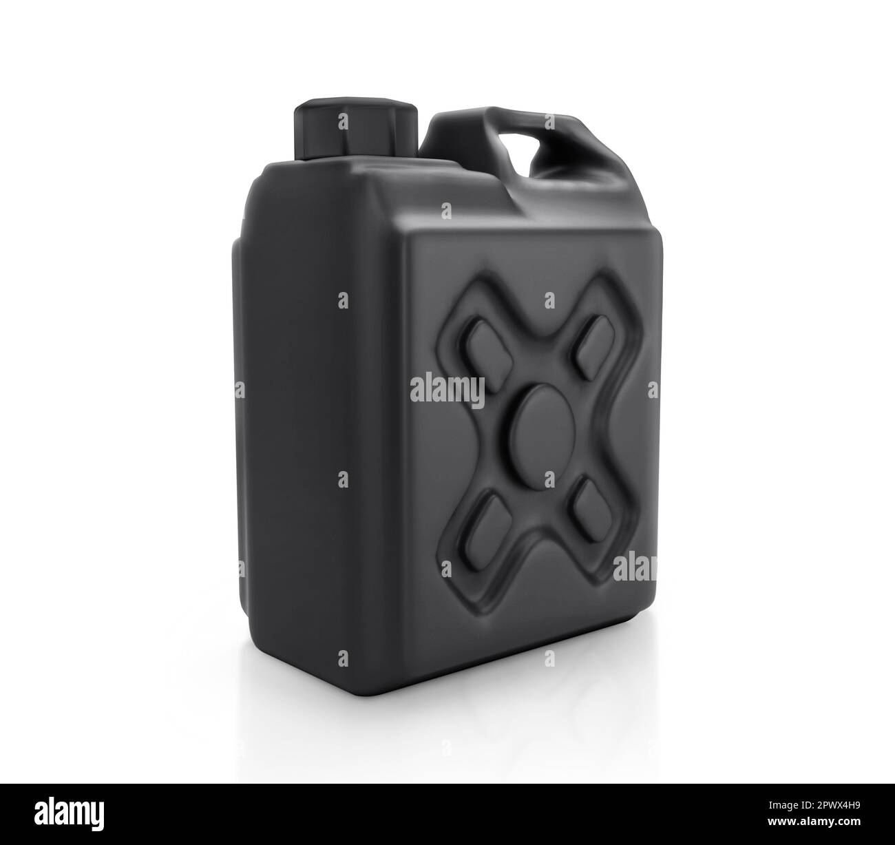 blank packaging black plastic gallon isolated on white background. 3D ...