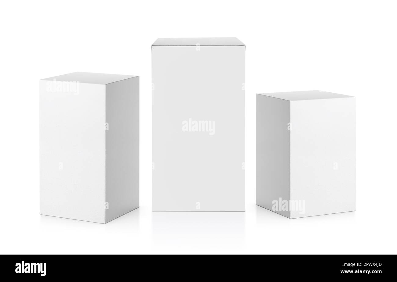 blank packaging white cardboard box isolated on white background ready ...