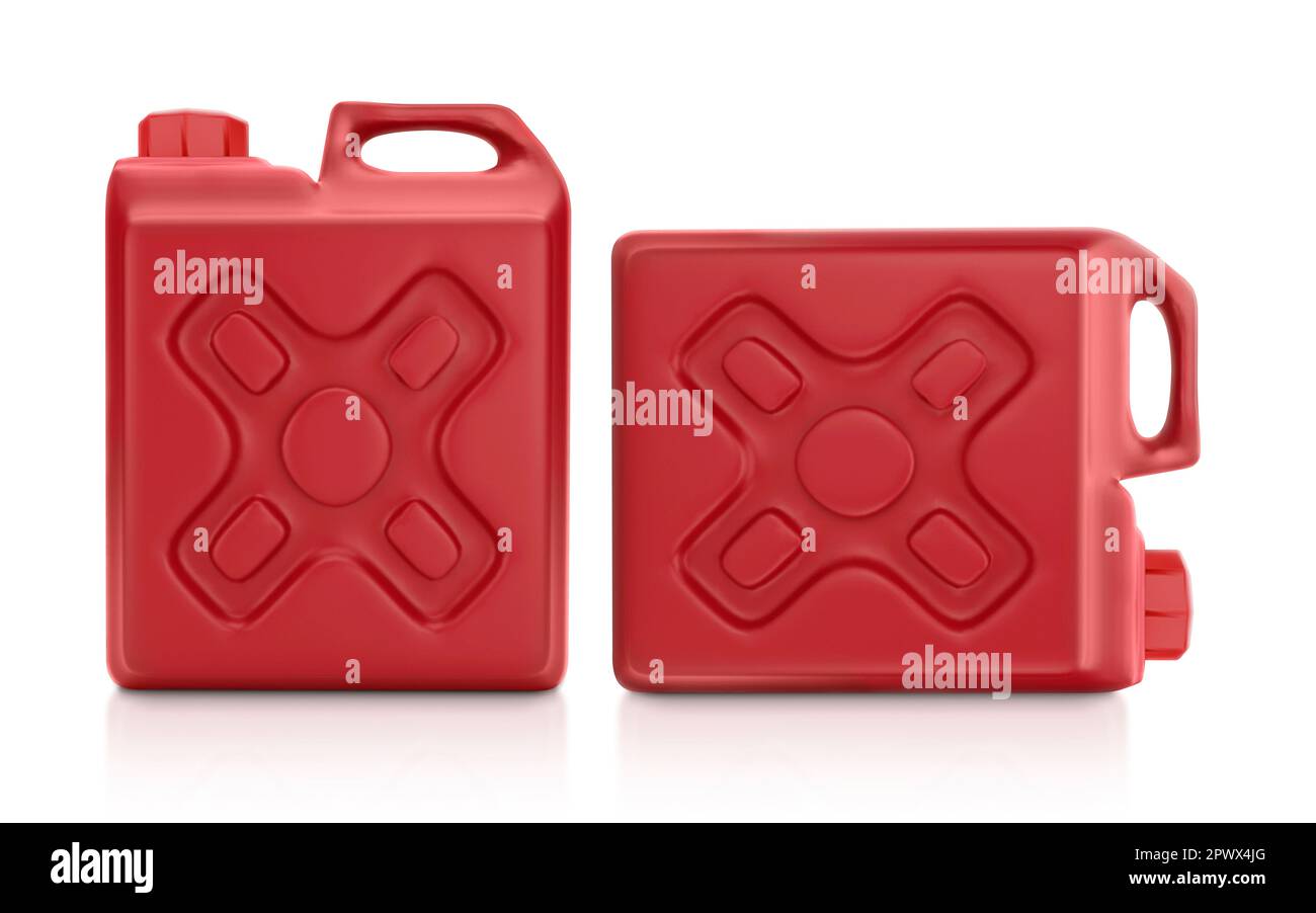 blank packaging red plastic gallon isolated on white background with ...