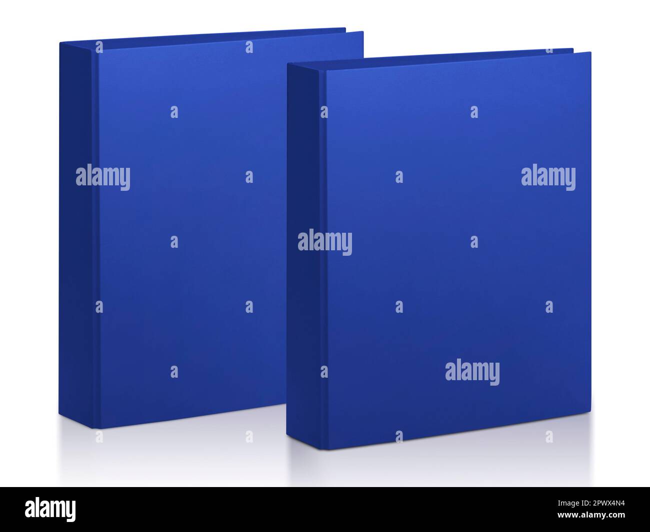 Blue office paper folder on a white background Stock Photo - Alamy