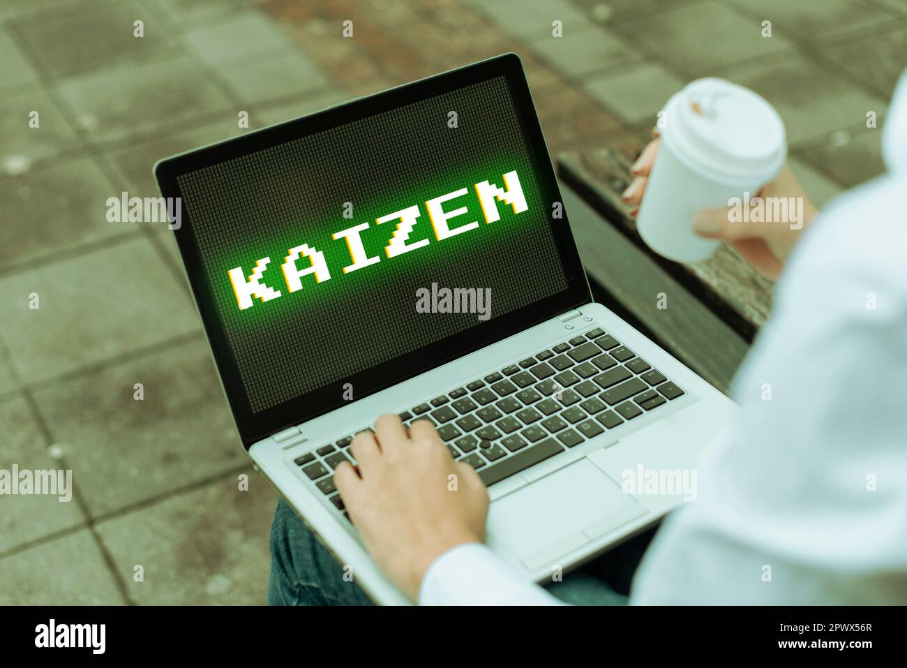 Text showing inspiration Kaizen, Business showcase a Japanese business ... Text showing inspiration Kaizen, Business showcase a Japanese business ...
