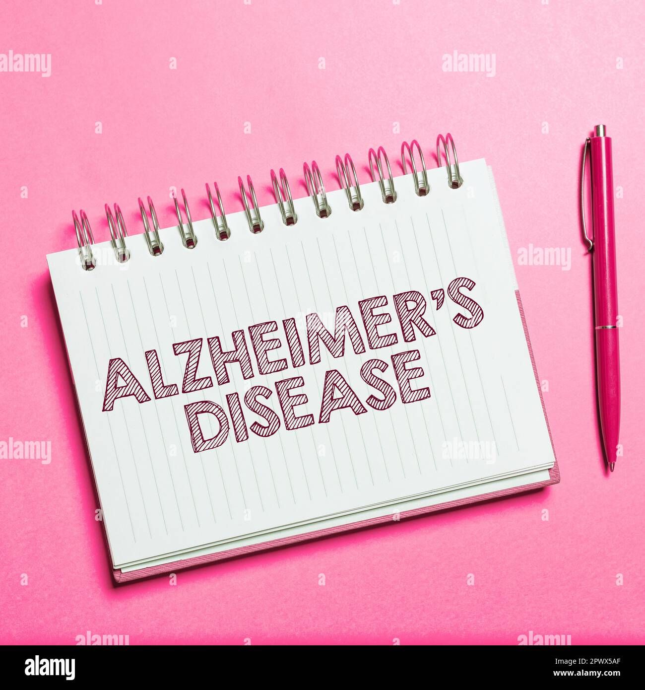 Handwriting text Alzheimer's Disease, Concept meaning Advanced mental ...
