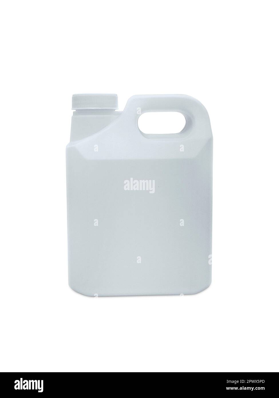 White plastic jerry can is isolated on a white background Stock Photo ...