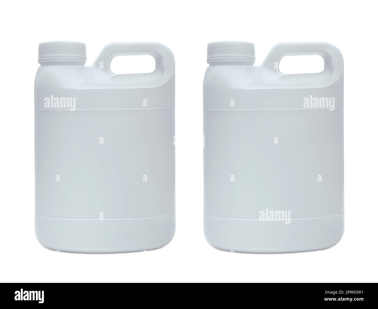 White plastic jerry can is isolated on a white background Stock Photo ...