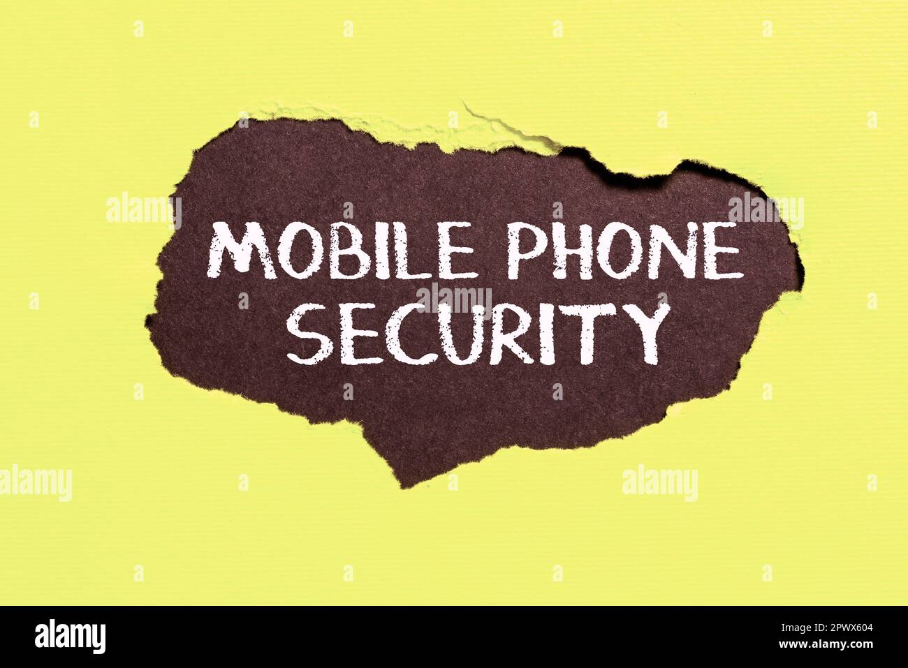 Handwriting Text Mobile Phone Security Concept Meaning Secure Data On
