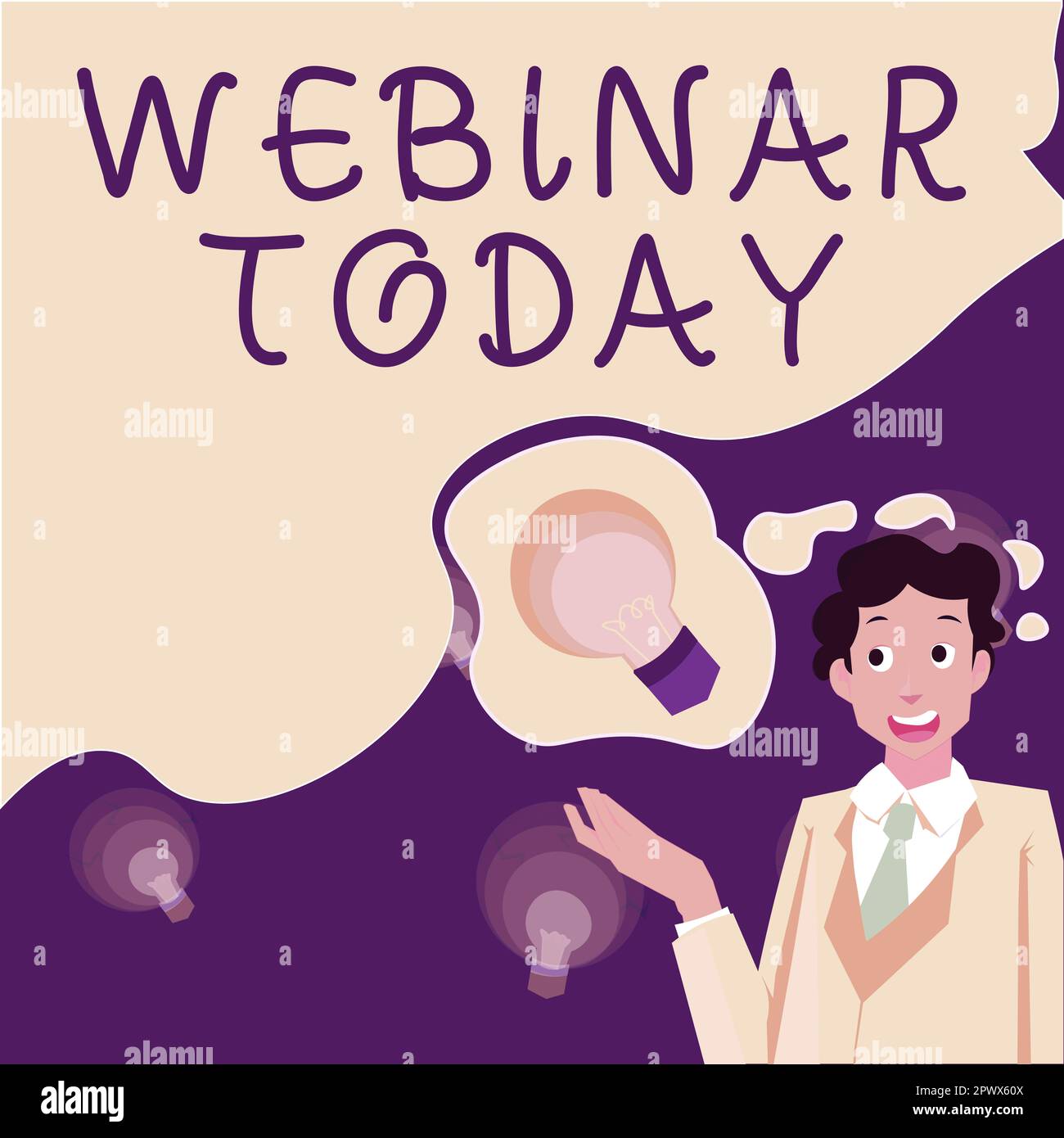 Hand writing sign Webinar Today, Business showcase live online ...