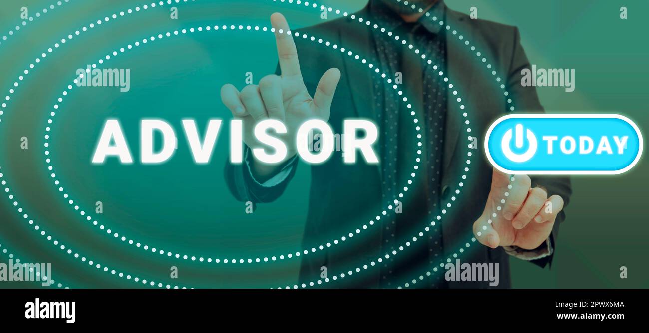 Conceptual caption Advisor, Business idea Give advice recommendation ...