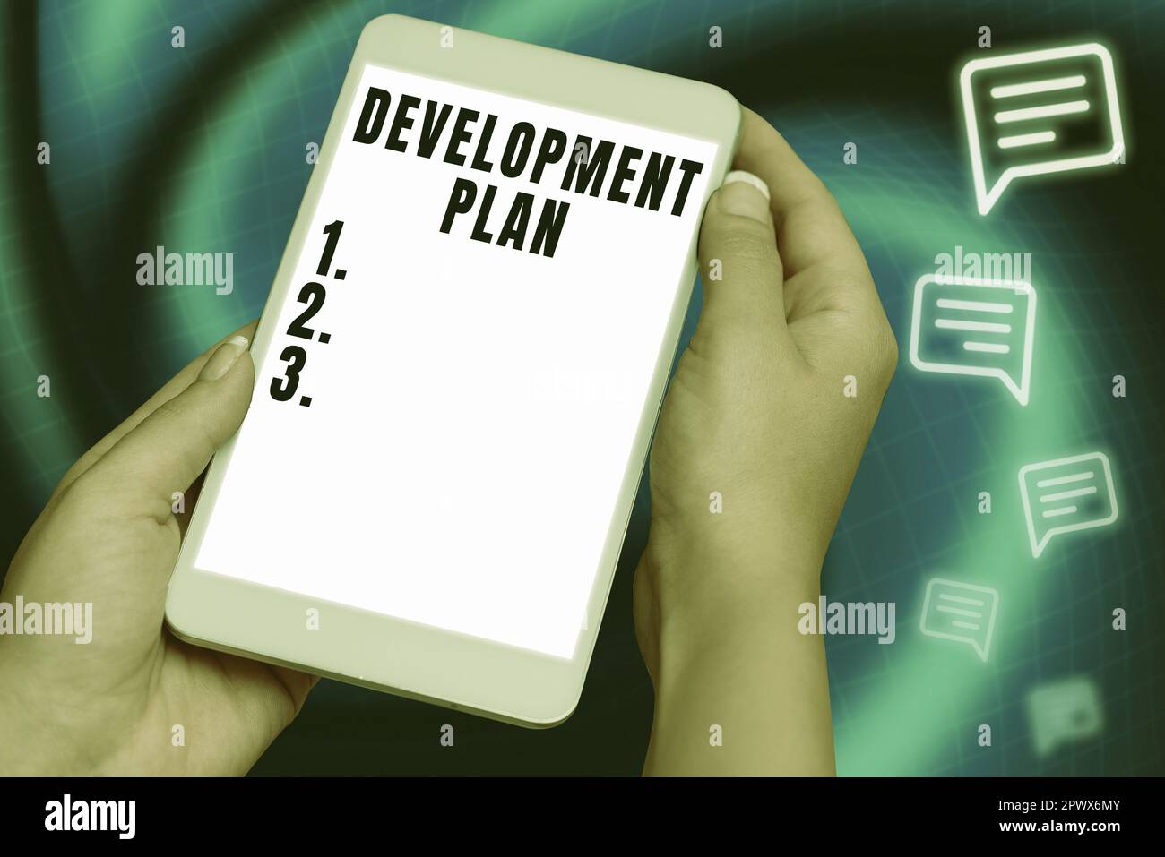 Hand writing sign Development Plan, Business overview the planning of ...