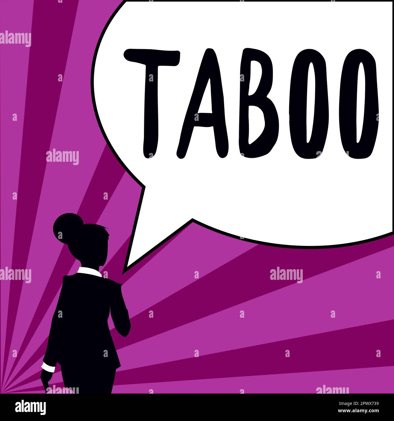 Sign displaying Taboo, Business approach a social or religious custom ...