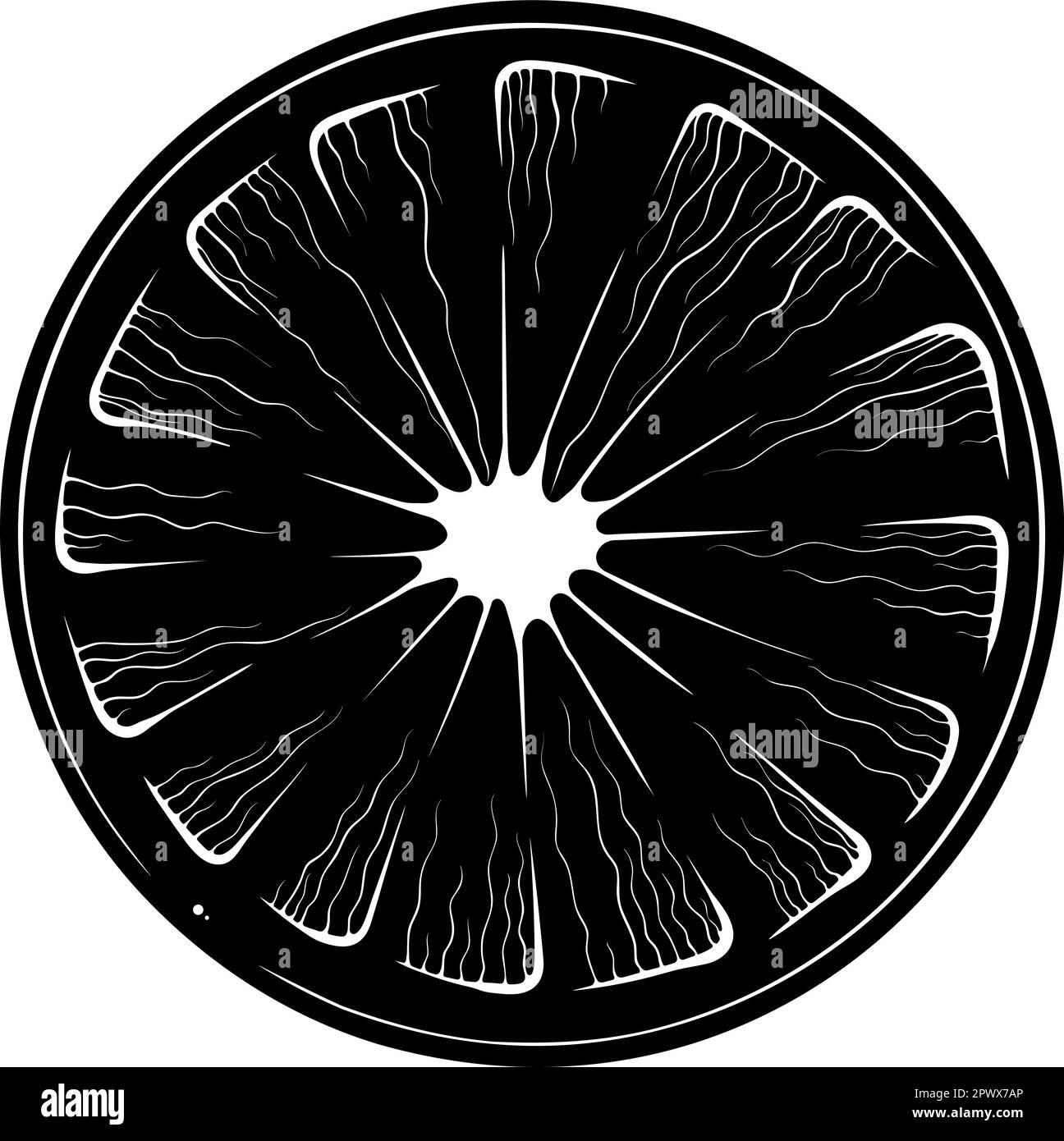 Silhouette of a round slice of citrus Stock Vector Image & Art - Alamy