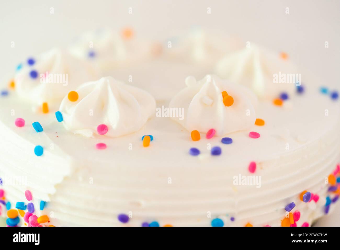 Birthday cake with funfetti sprinkles Stock Photo - Alamy