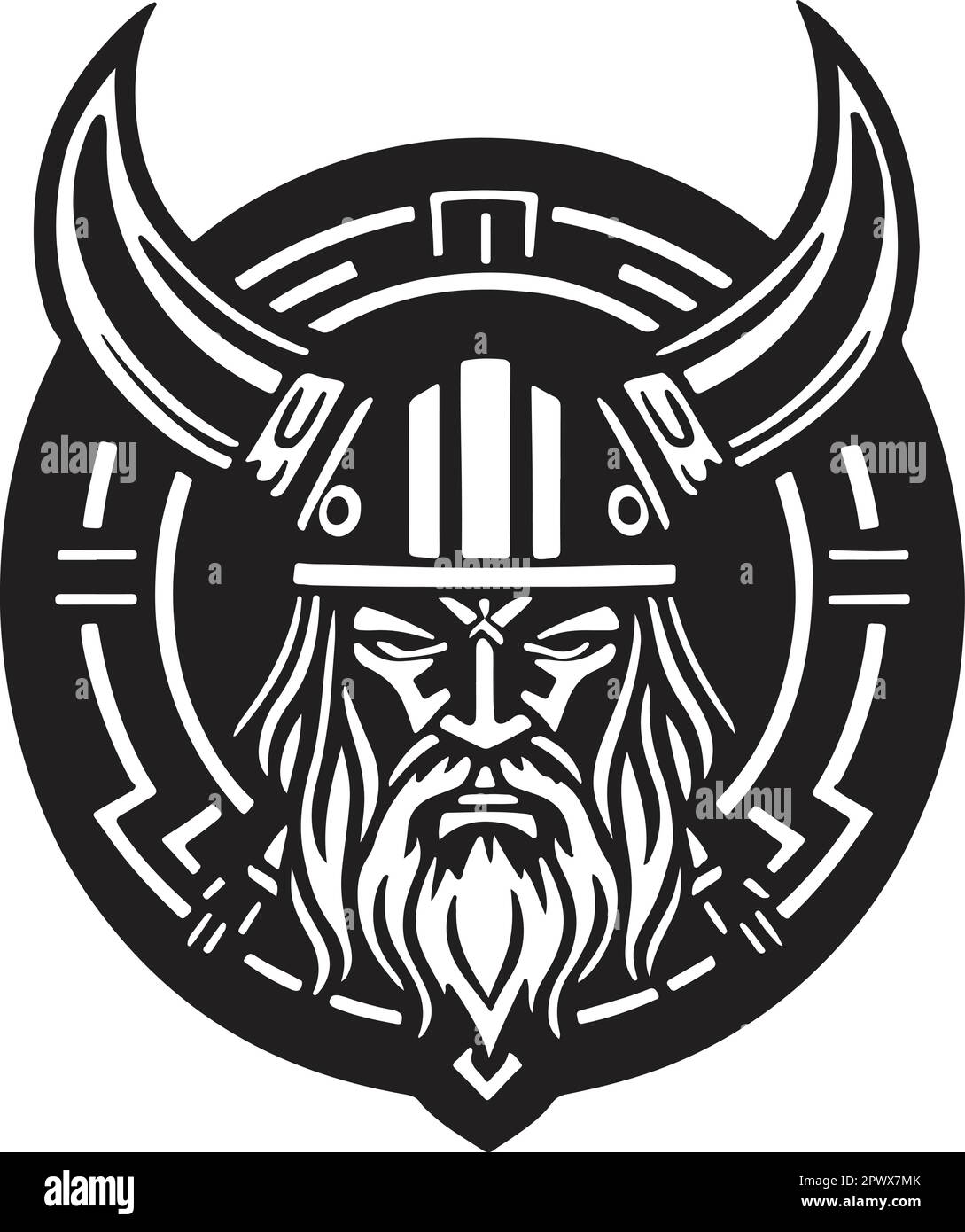 Fantastical and powerful viking emblem art vector Stock Vector Image ...
