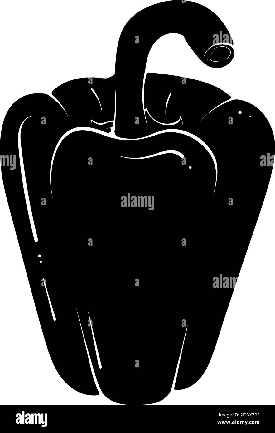 Sweet pepper red paprika Black and White Stock Photos & Images - Alamy