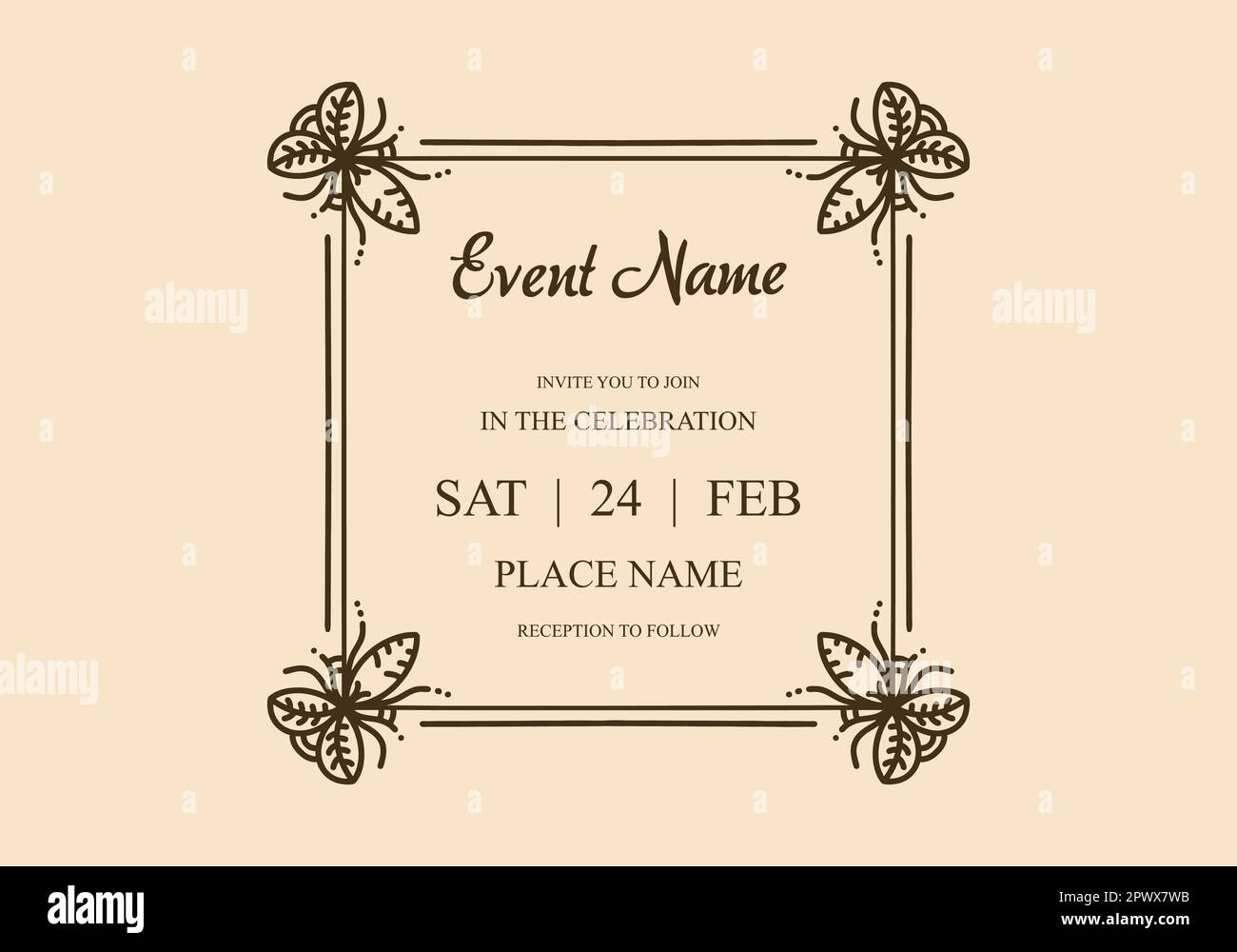 Elegant vintage frame design for invitation card or flyer Stock Vector ...