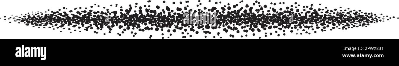 A border to use as a divider, made with messy and irregular black dots ...