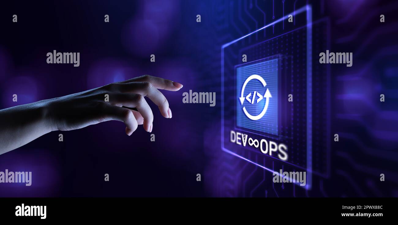 DevOps Agile development concept on virtual screen Stock Photo - Alamy