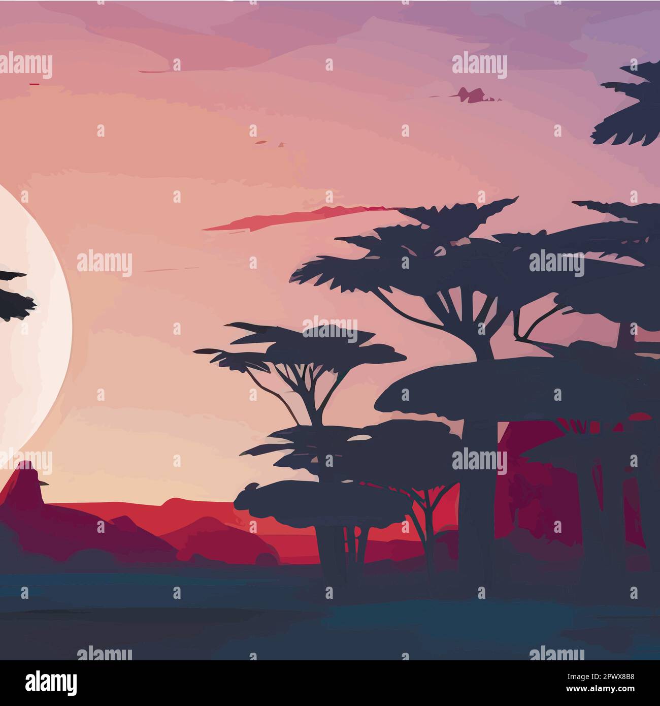 Arid steppe Stock Vector Images - Alamy