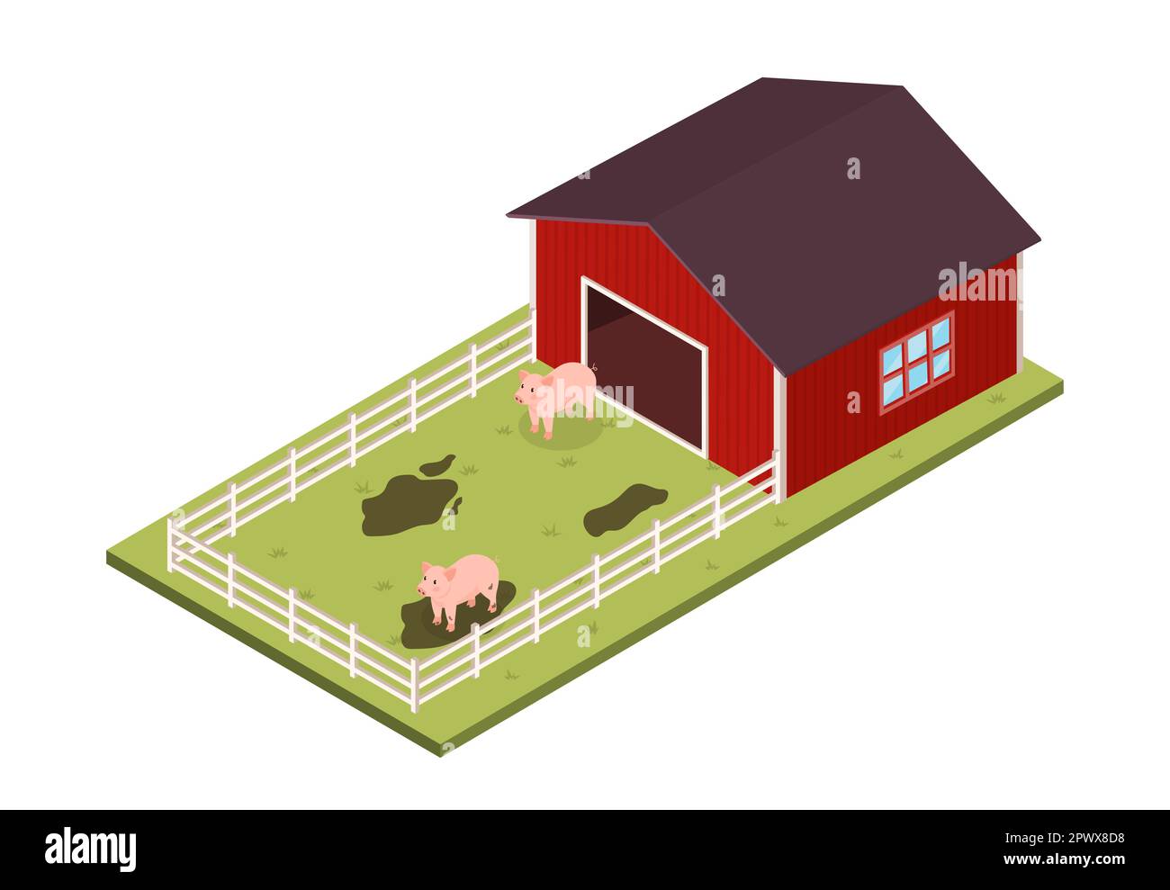 Barn with pigs Stock Vector Image & Art - Alamy