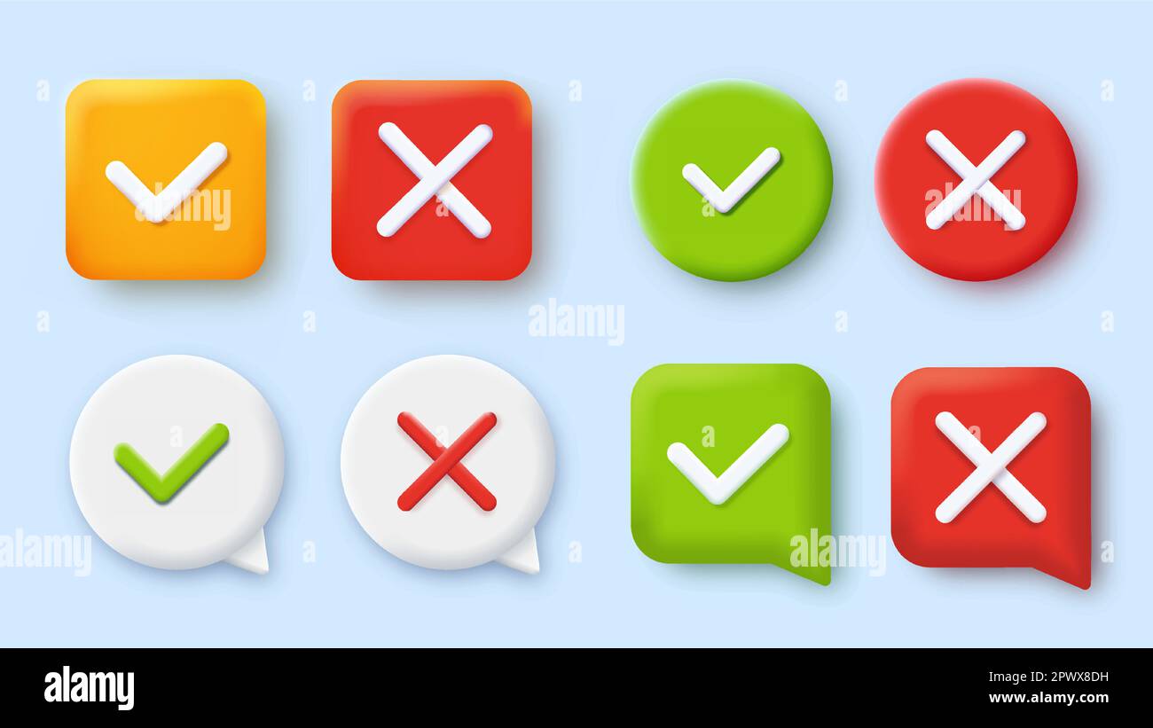 Right and wrong 3D set Stock Vector Image & Art - Alamy