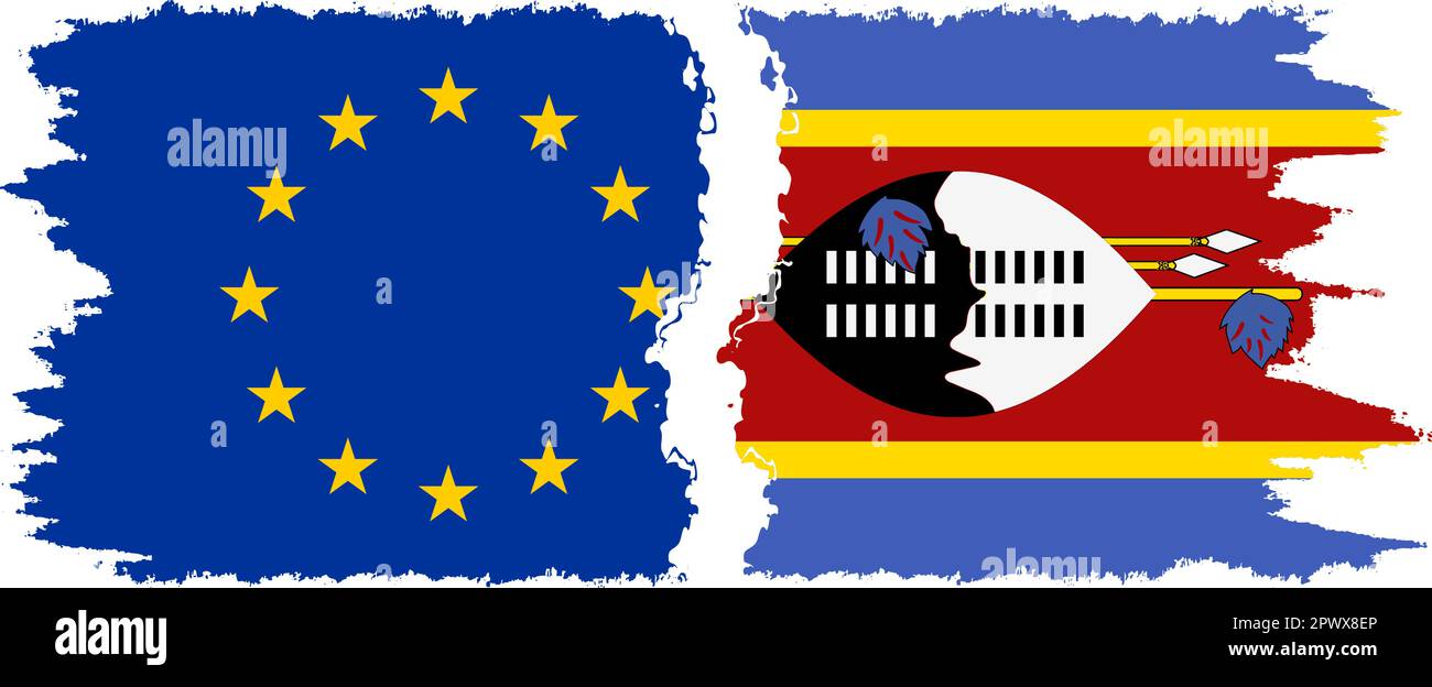 eSwatini and European Union grunge flags connection, vector Stock ... eSwatini and European Union grunge flags connection, vector Stock ...