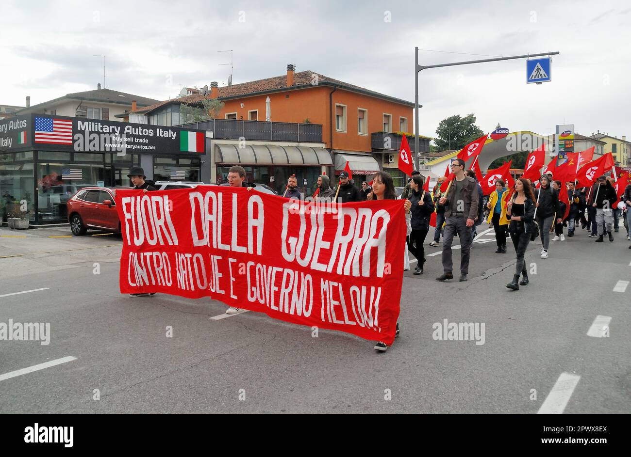 Vicenza, Italy. May 1st, 2023. On International Workers' Day, communist ...