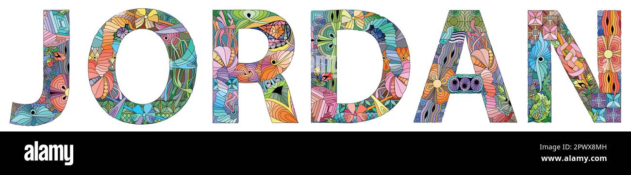 Vector word Jordan. Hand-painted art design. Illustration for t -shirt ...