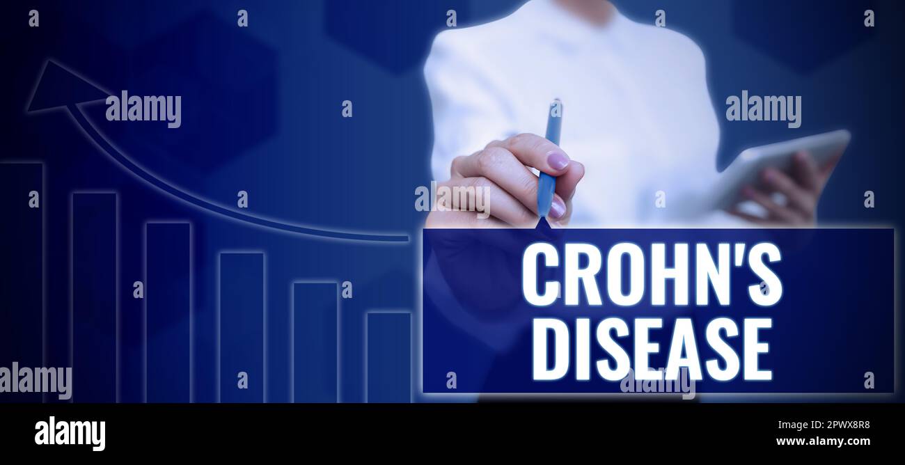 Sign displaying Crohn's Disease, Concept meaning inflammatory disease ...