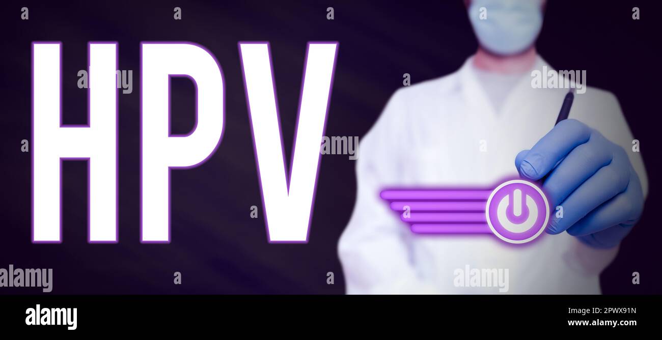 Conceptual display Hpv, Word Written on Group of viruses that affect ...