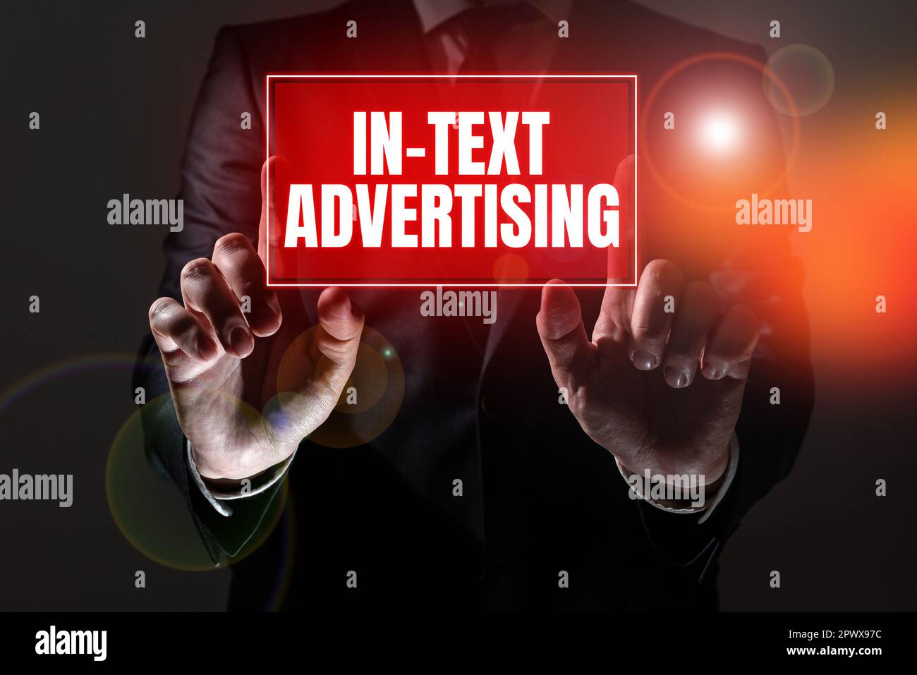 Text caption presenting In Text Advertising, Business concept ...