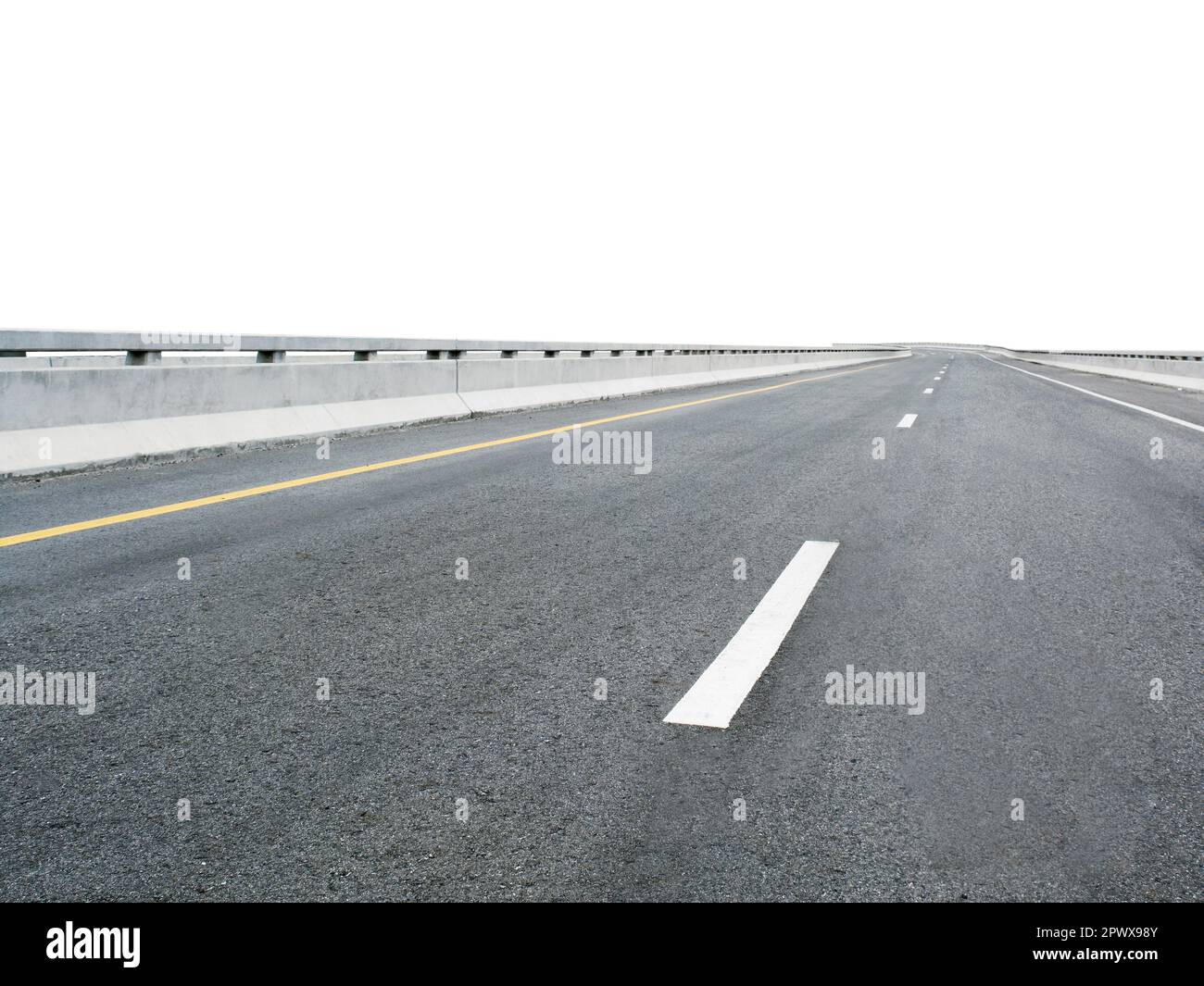 High speed corner overpass on white background. with clipping path ...