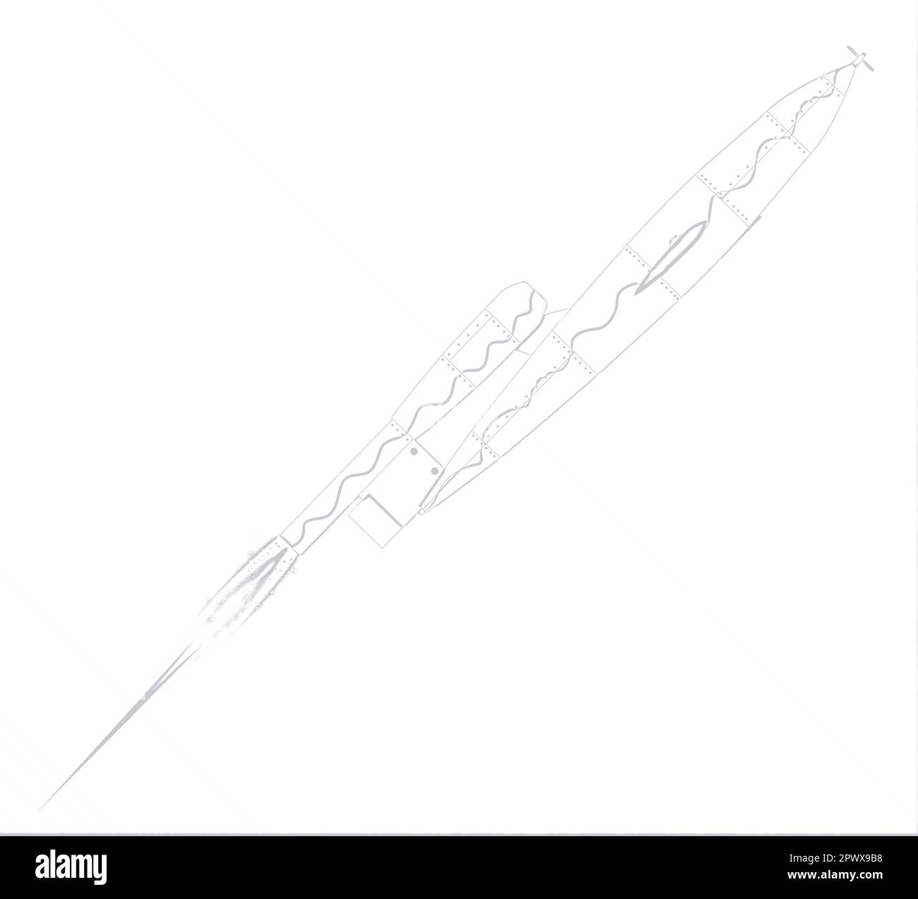 V1 German World War 2 Rocket launch sketch Stock Photo - Alamy