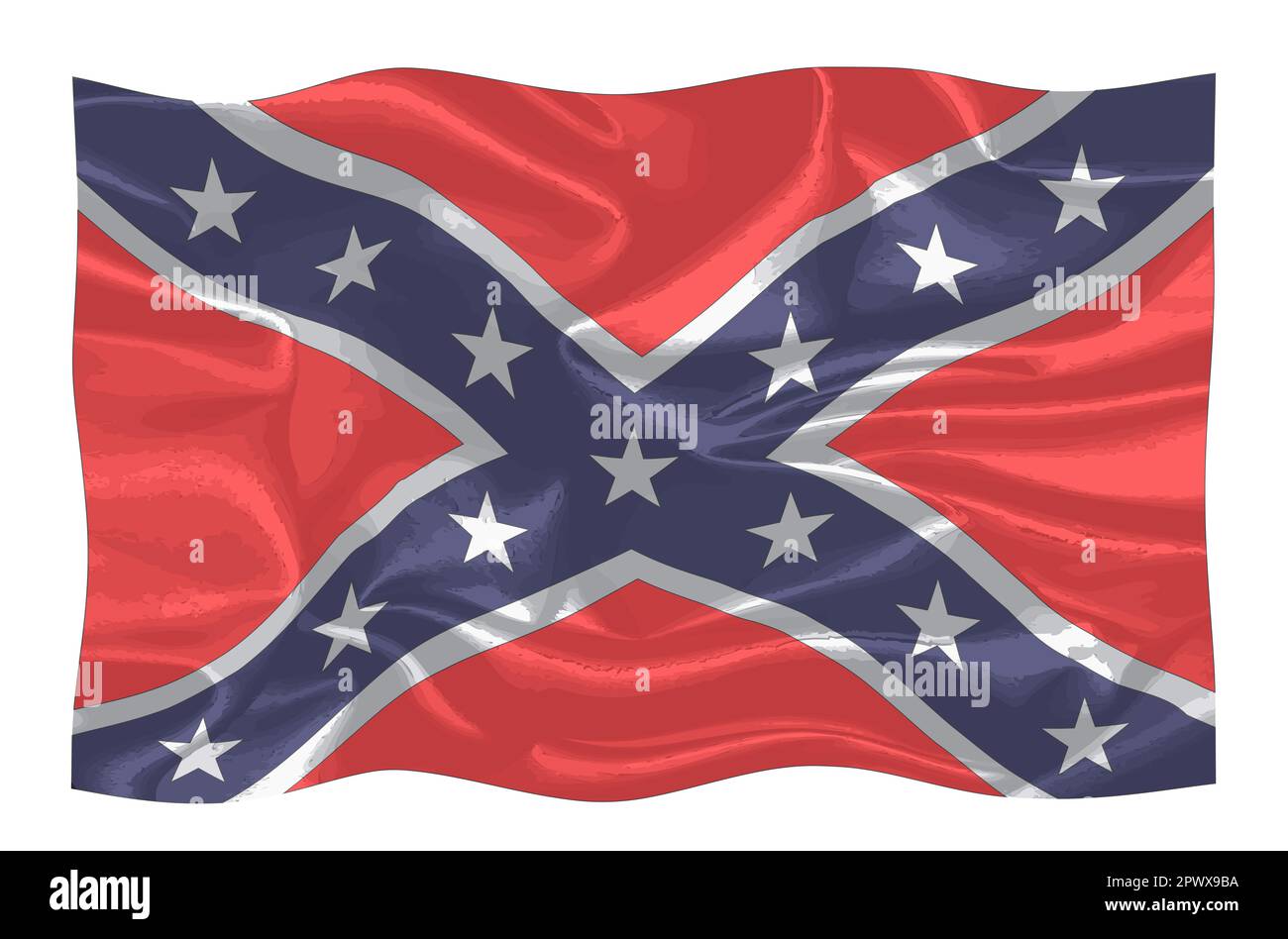 The flag of the confederates during the American Civil War fluttering ...