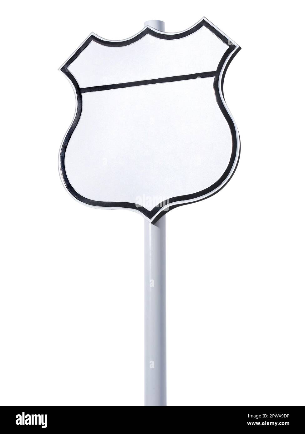 White blank sign isolated on white background Stock Photo - Alamy