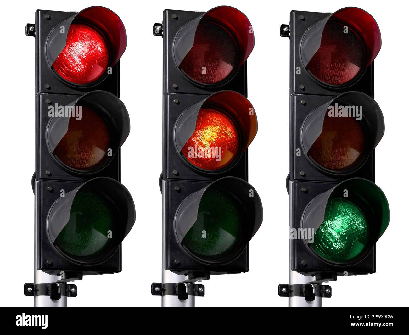 traffic light isolated on white background Stock Photo - Alamy