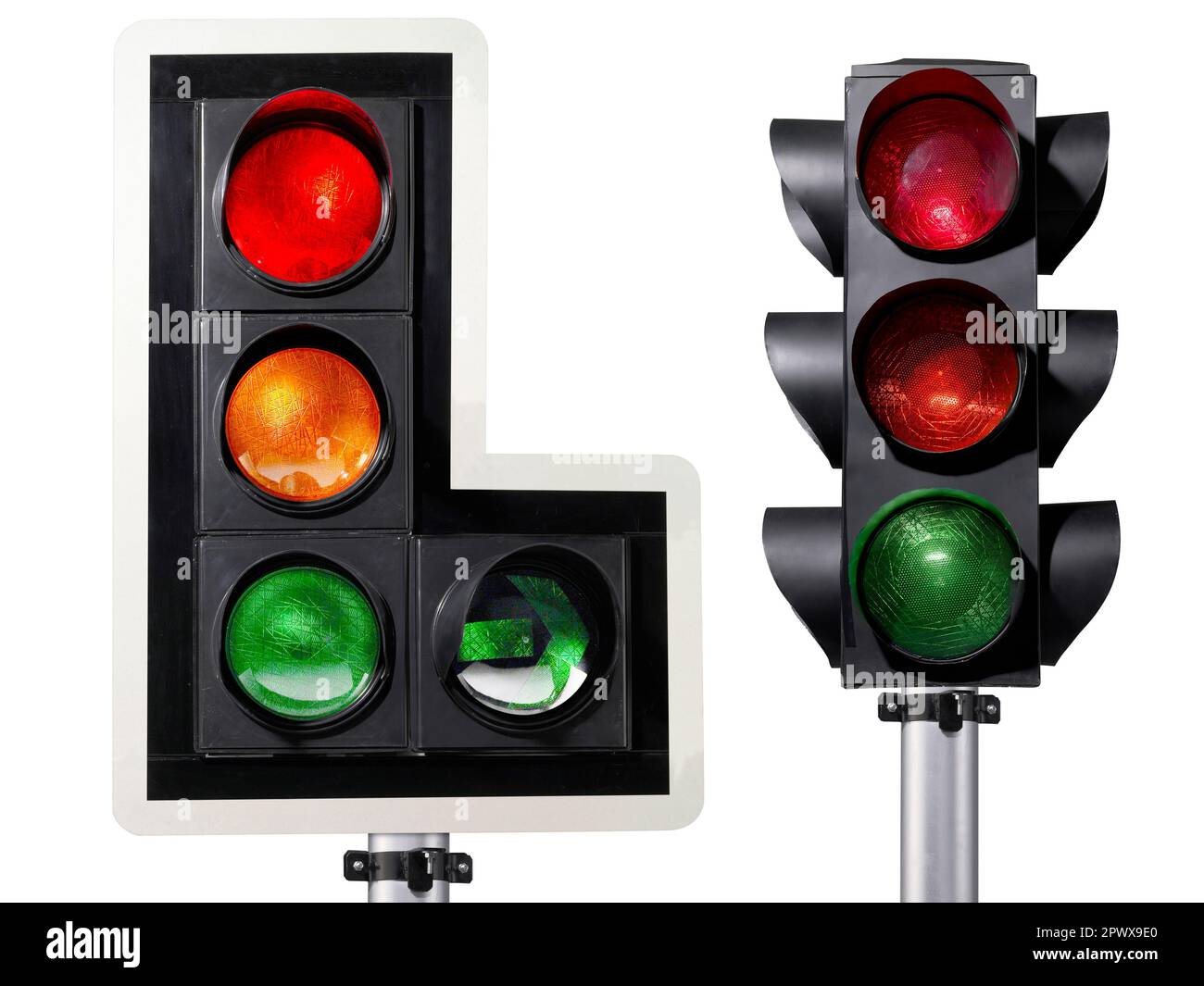 traffic light isolated on white background Stock Photo - Alamy