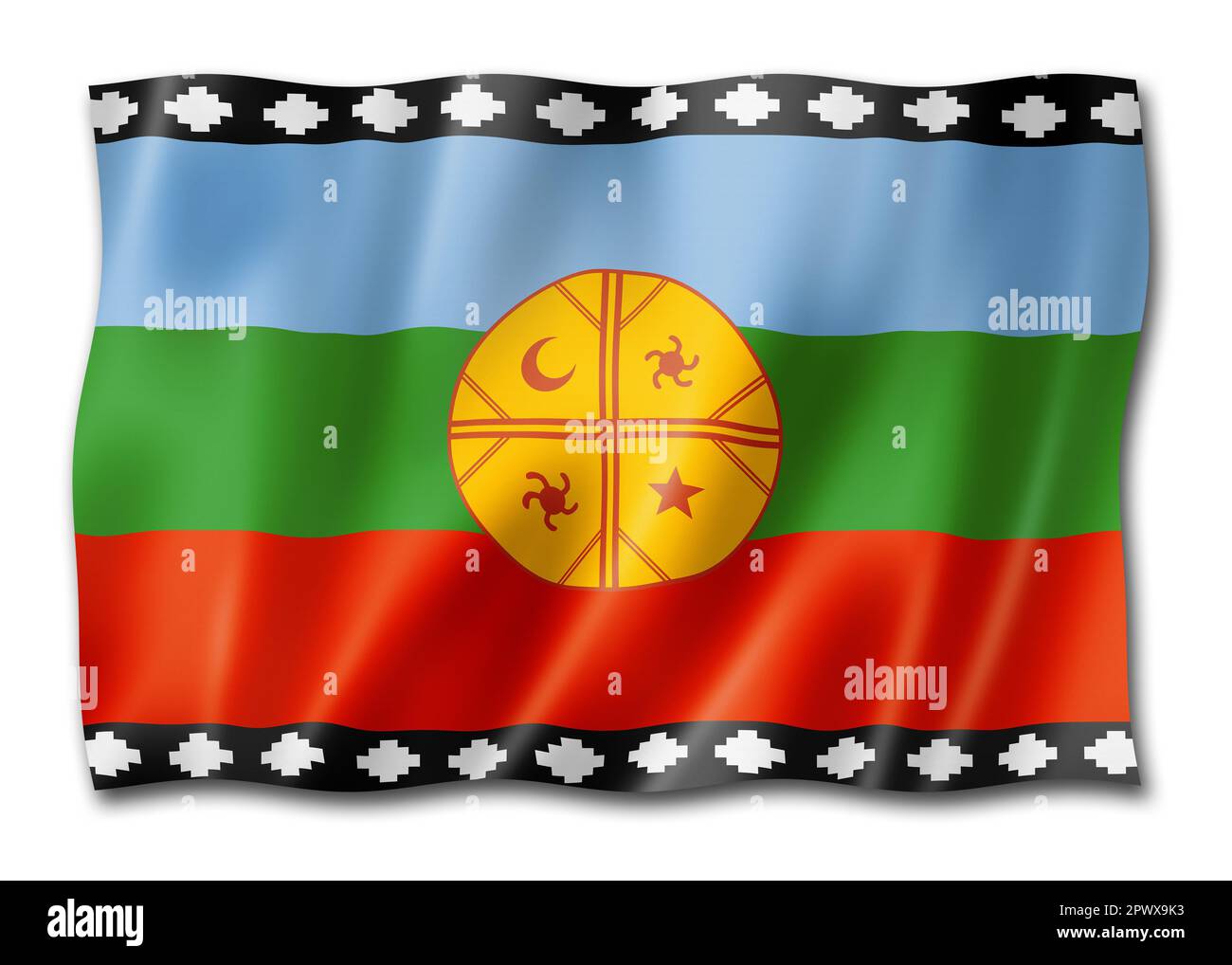 South america 3d illustration mapuche ethnic flag hi-res stock ...