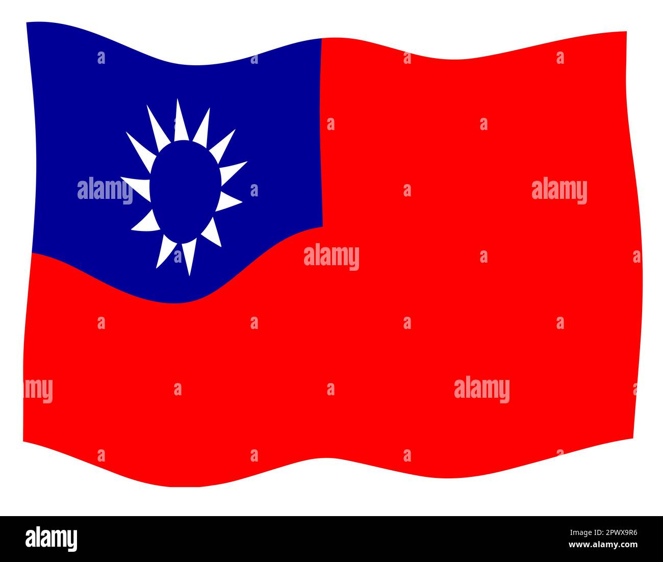National flag of Taiwan in red white and blue fluttering Stock Photo ...