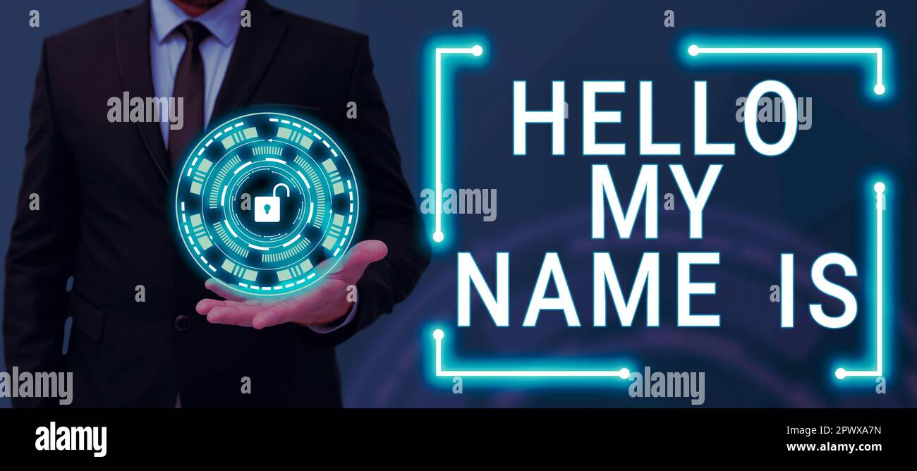 Conceptual display Hello My Name Is, Business showcase introducing ... Conceptual display Hello My Name Is, Business showcase introducing ...