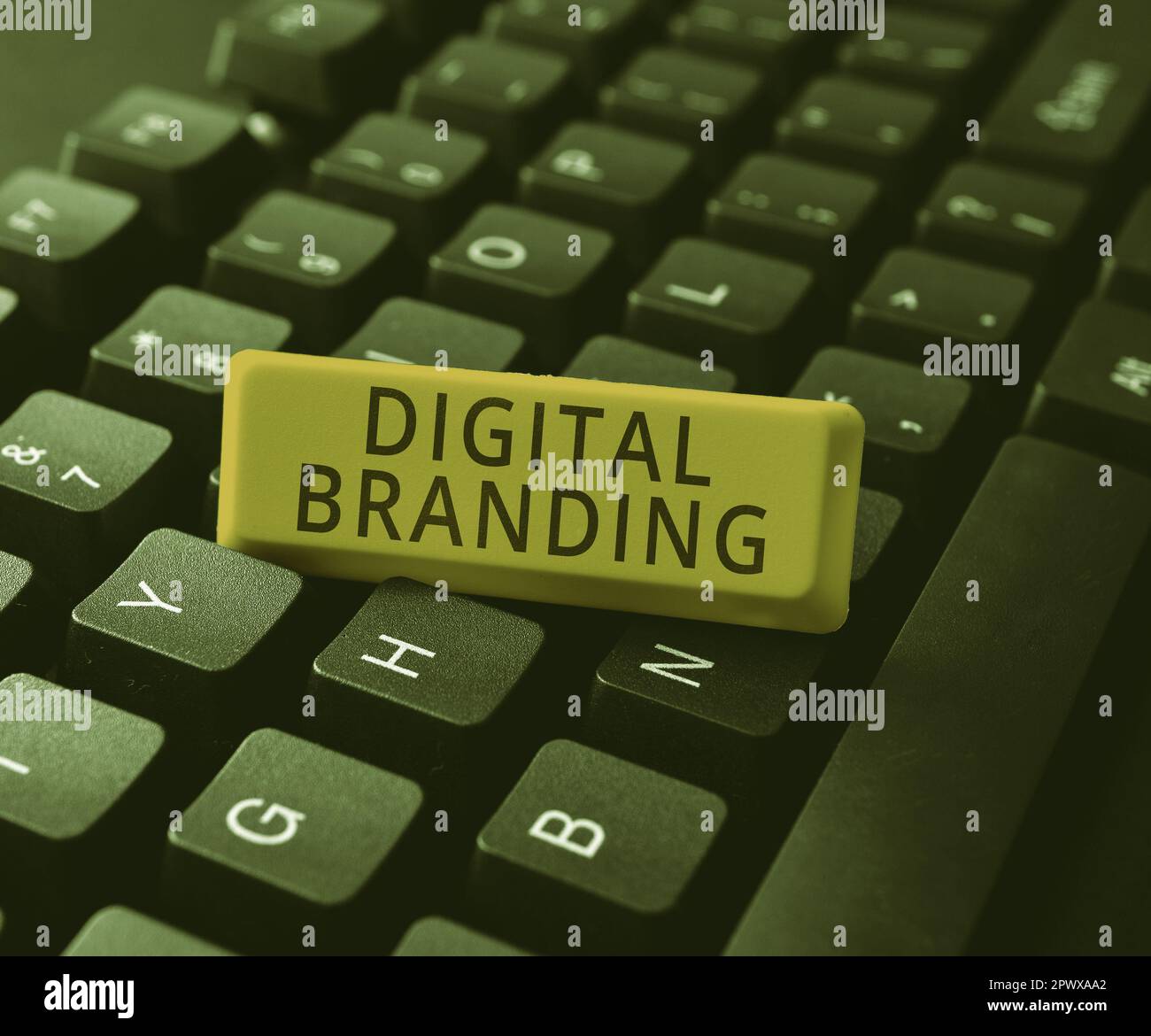 Conceptual caption Digital Branding, Business idea combination of ...