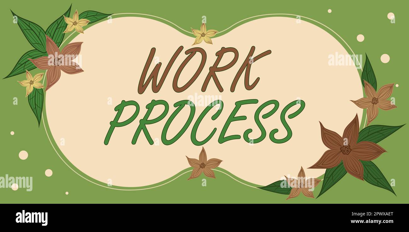 Hand writing sign Work Process, Business concept Standard procedures ...