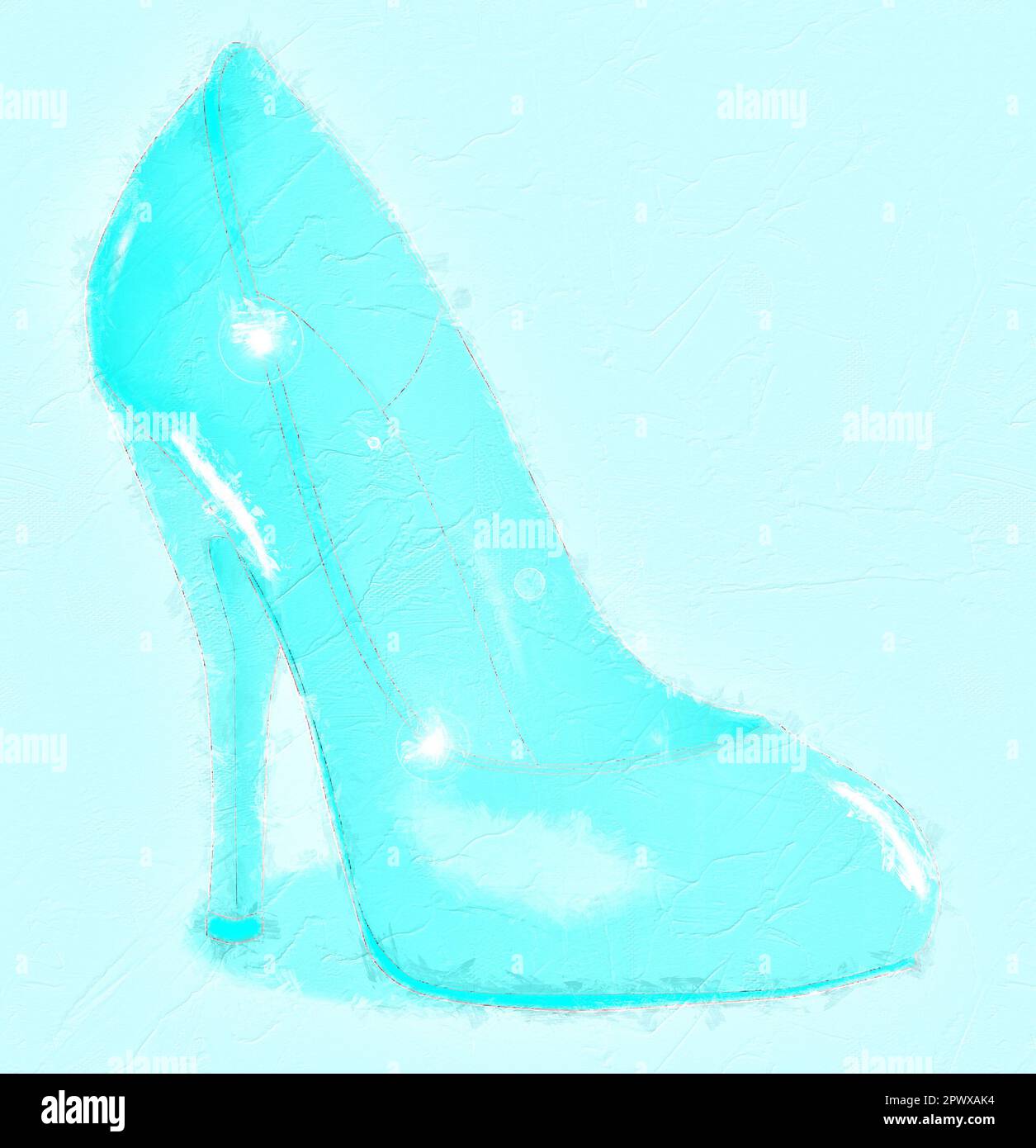 A glass see through stiletto heal shoe Stock Photo - Alamy